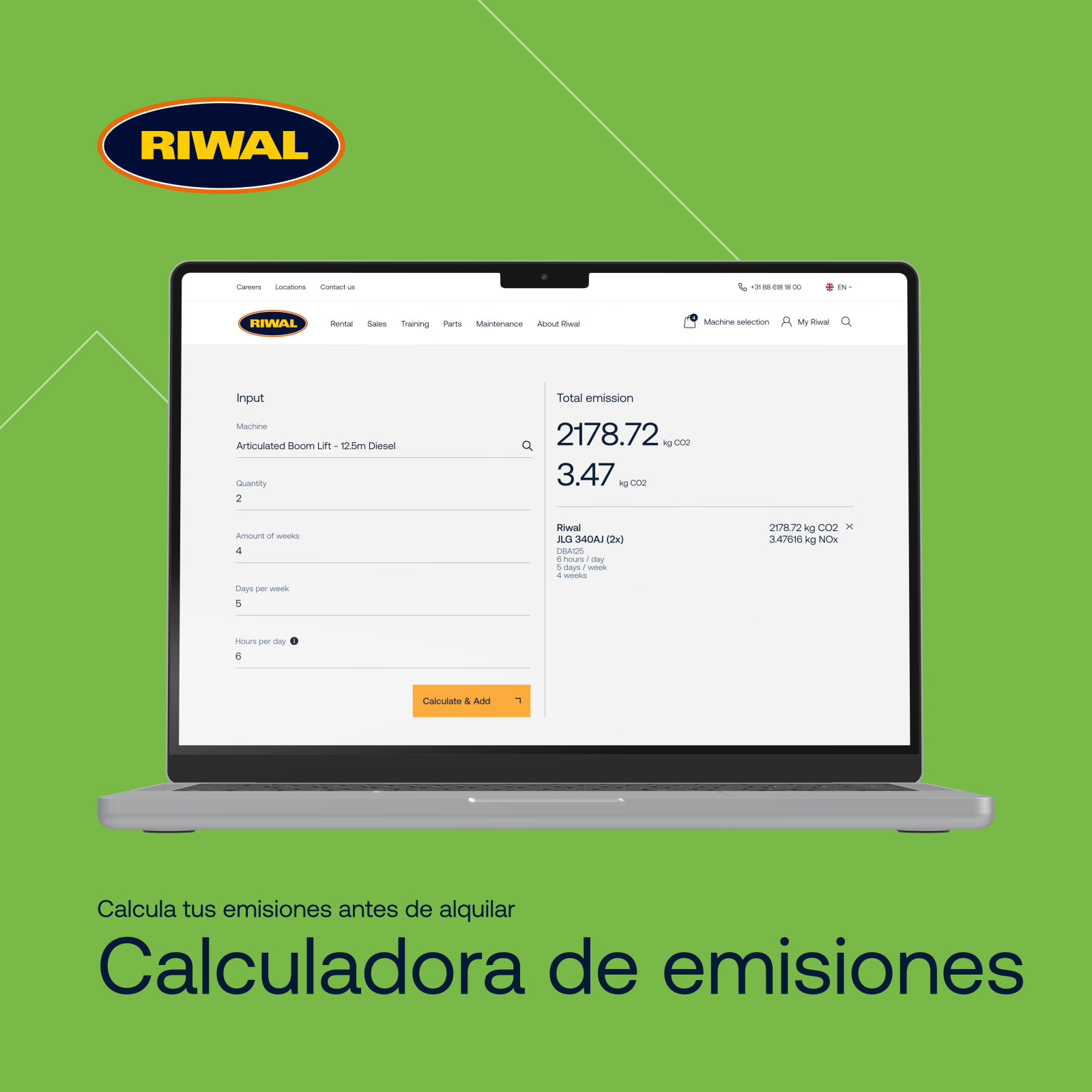 Calculadora de emisiones en riwal.com - Riwal España