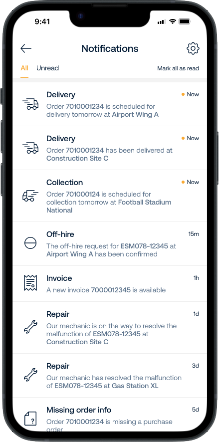Notifications - Riwal - Global